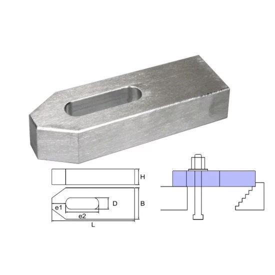 Cast aluminum clamp M12/14x125x40x20 - CNC Clamping